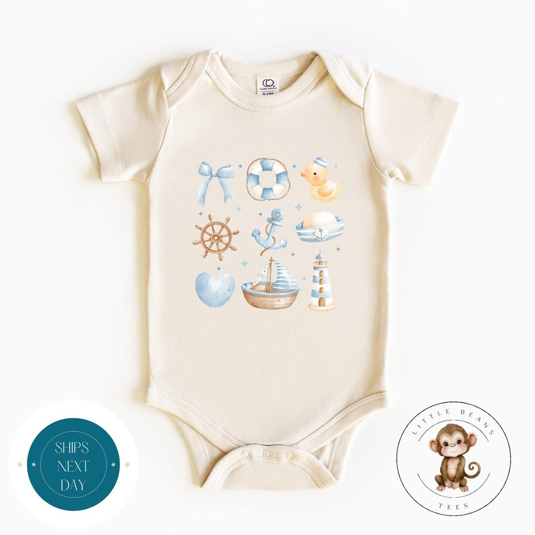 Nautical Beach Sailing Baby Onesie® | Summer Kids Shirt | Vacation Kids ...