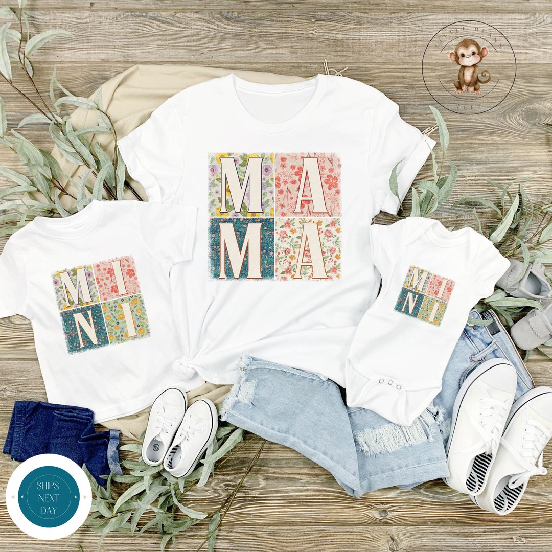 Mama Mini Patchwork Matching Shirts | Pretty Mom Kid Family Shirts ...