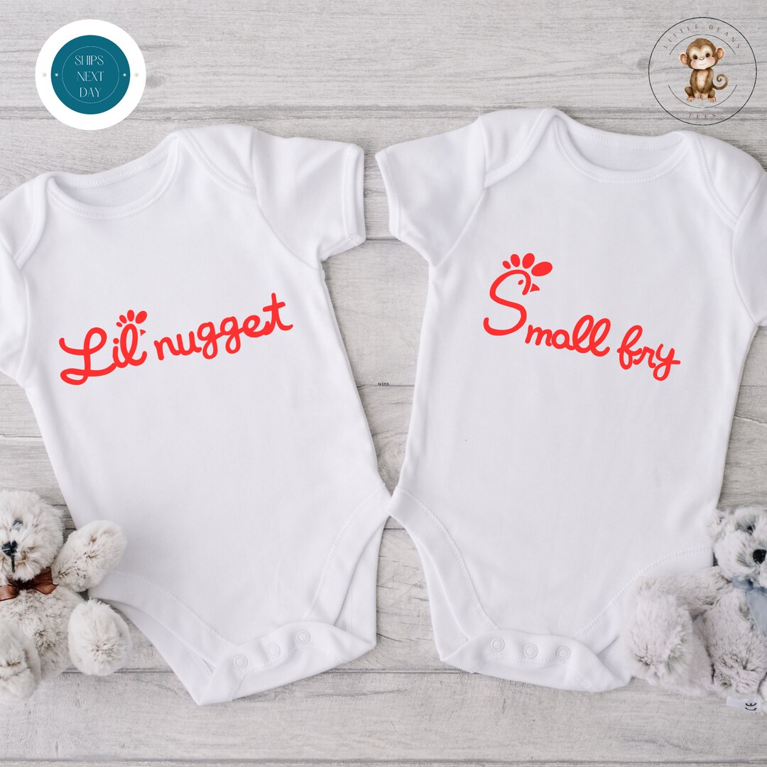 Lil Nugget Small Fry Twin Onesie®s | Cute Custom Twins Onesie®s | Twin ...