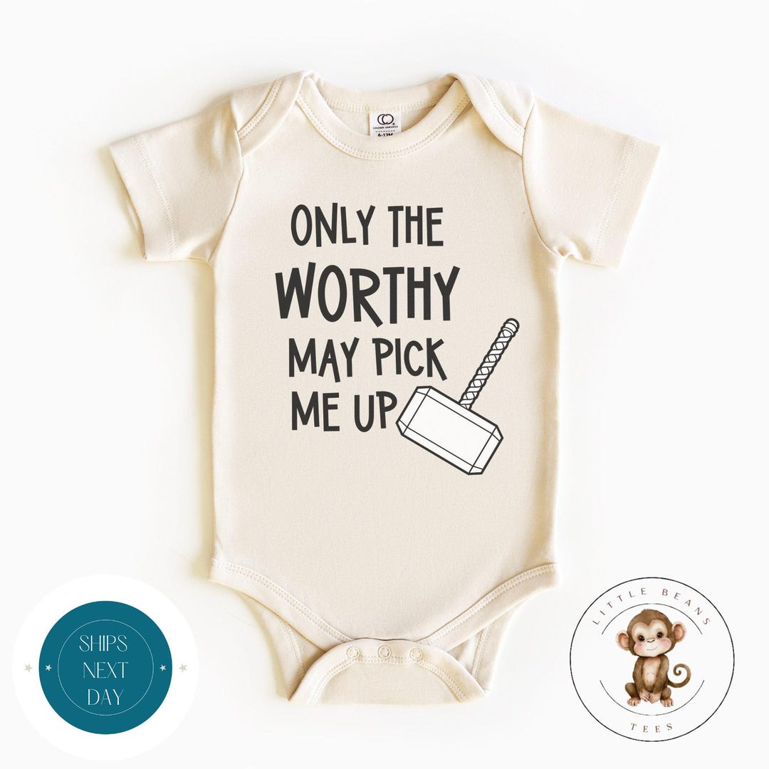 Only the Worthy Natural Baby Onesie® | Thor Kids Tshirt | Cute Baby ...