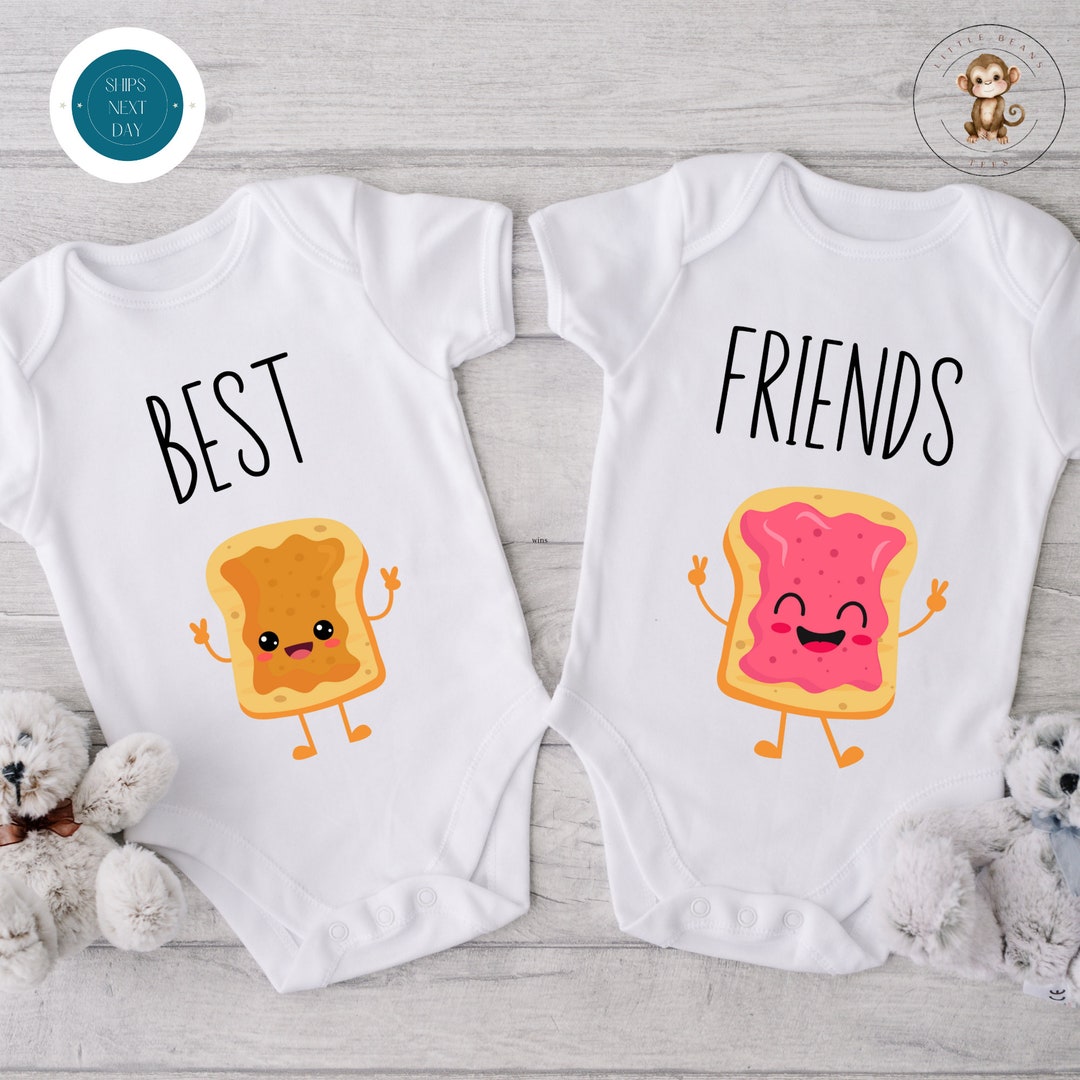 Best Friend Twin Onesie®s Cute Custom Twin Onesie®s Twin Baby Reveal ...