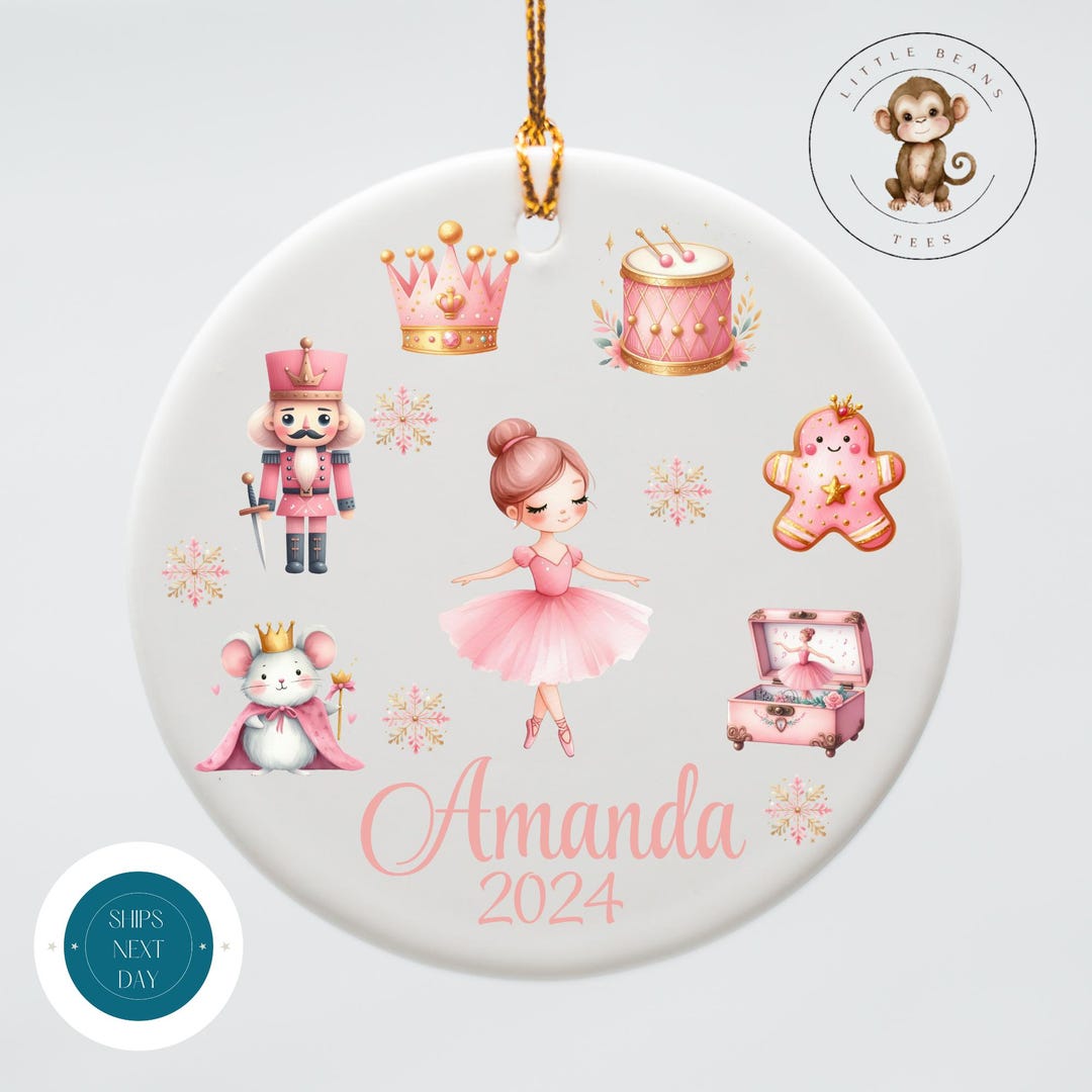 Nutcracker Ballet Personalized Christmas Tree Ornament | Yearly Name ...