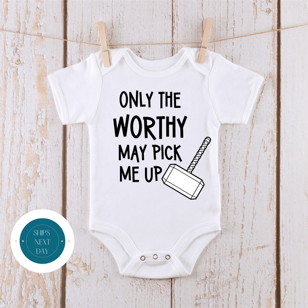 Only the Worthy Baby Onesie® | Thor Kids Tshirt | Cute Baby Shower Gift ...