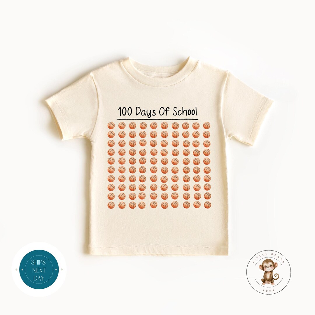 100 Day of School Basketballs School Shirt | Boys 100th Day of School ...