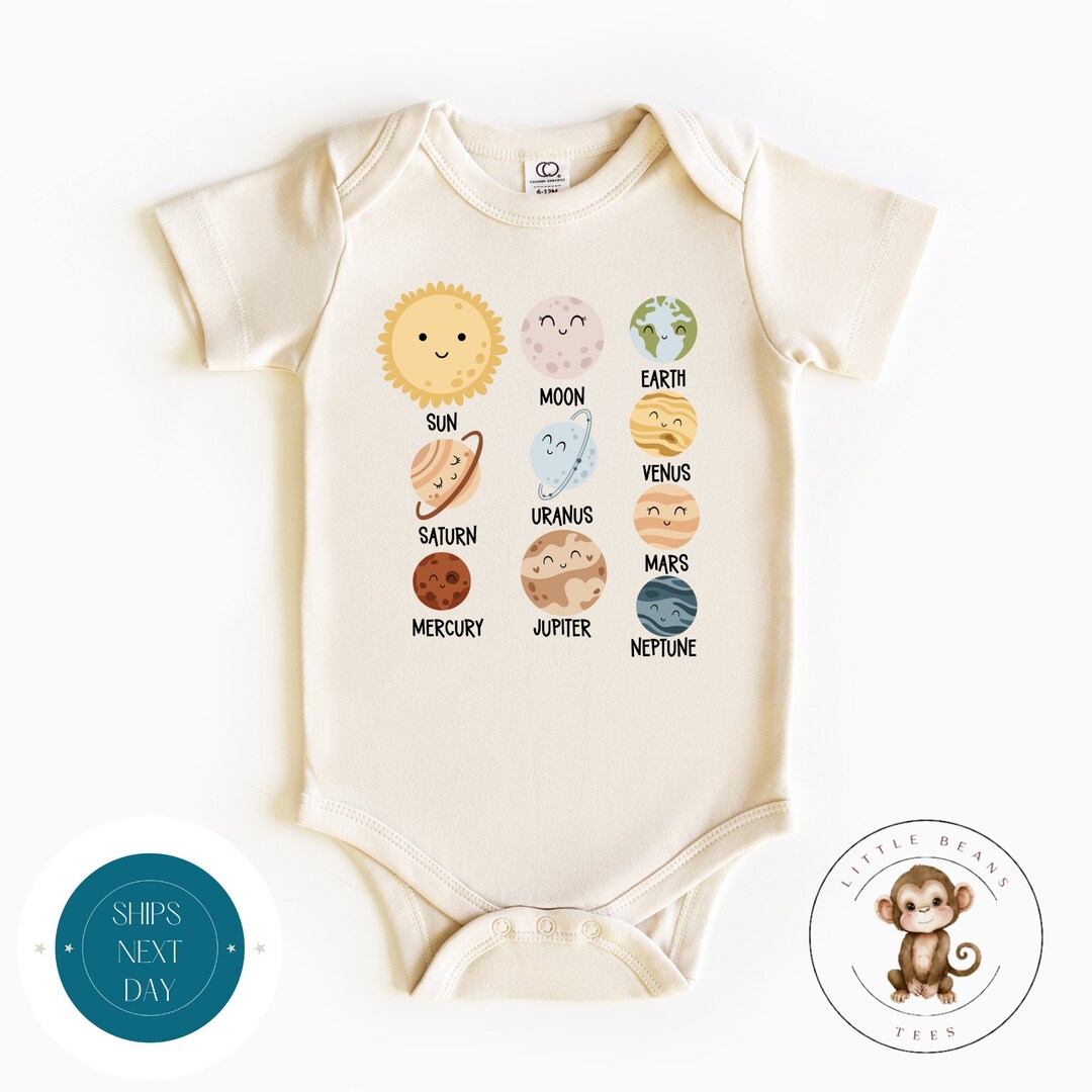 Solar System Planets Retro Cute Baby Onesie® Boho Planets Baby Onesie ...