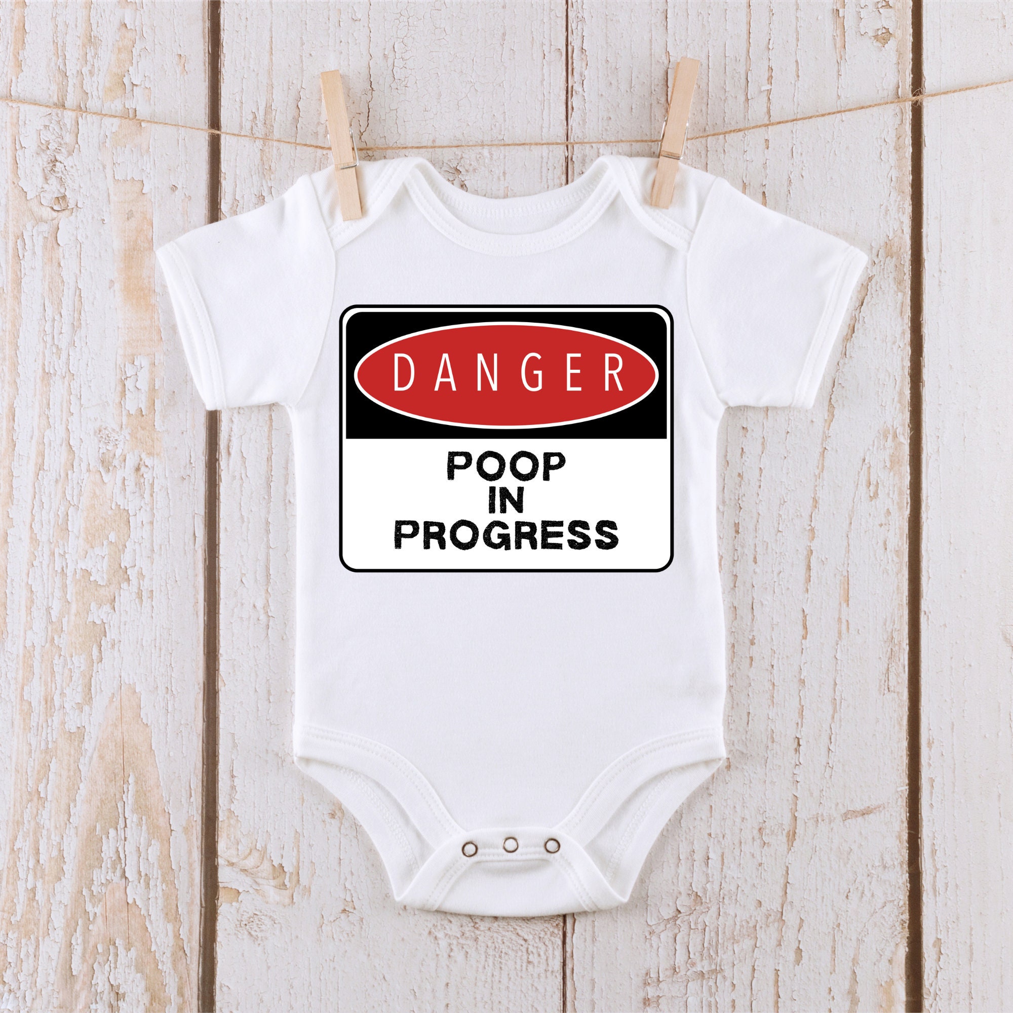 Danger Poop in Progress Onesie Funny Baby Onesie® Custom - Etsy