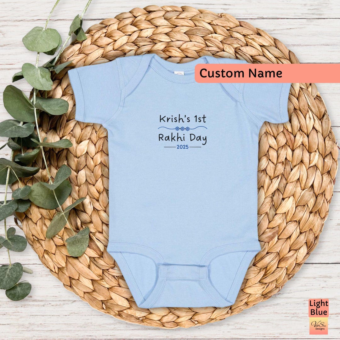 Personalized Rakhi Day Baby Boy Bodysuit, 1st Raksha Bandhan Indian ...