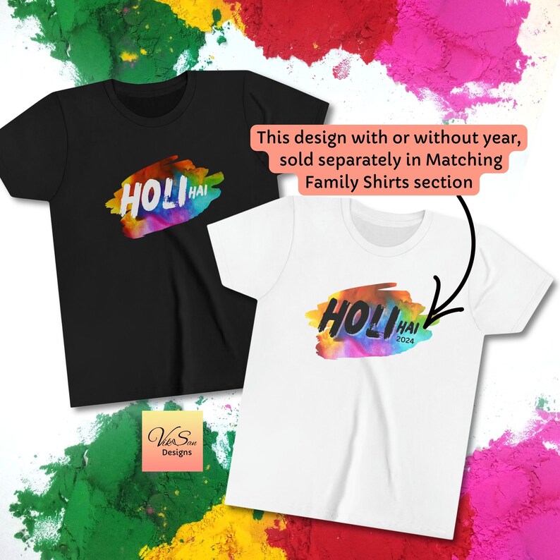 Holi Hai Tshirt for Tweens, Matching Family Holi Tee, Asian-inspired ...