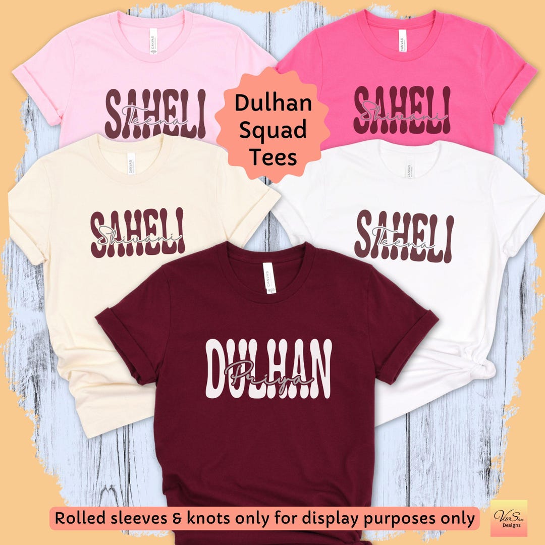 Personalized Indian Bridal Party Shirt, Dulhania Crew Matching Tees ...