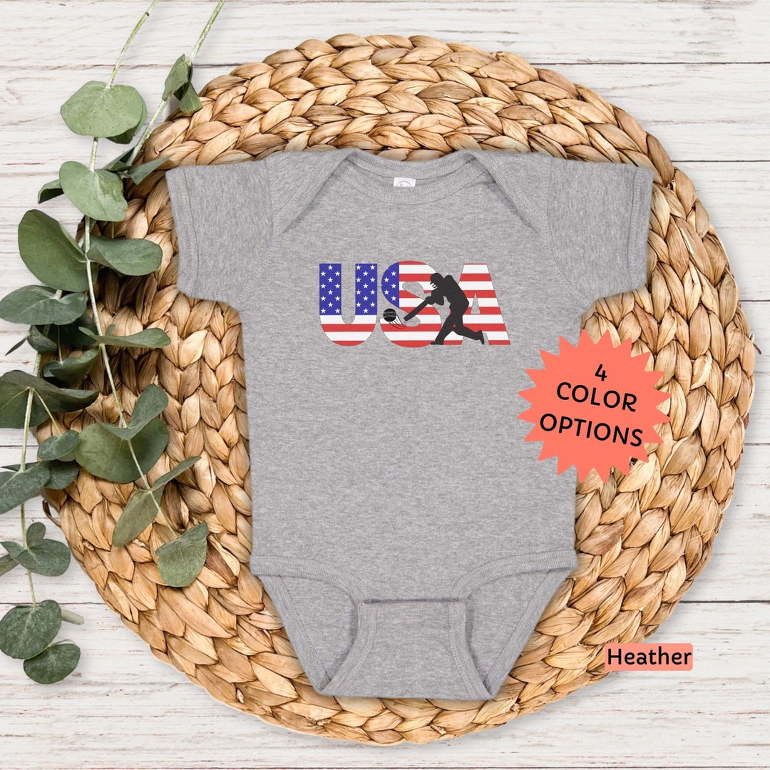 Cute USA Cricket Baby Bodysuit, Toddlers First Cricket Match, New Daddy ...