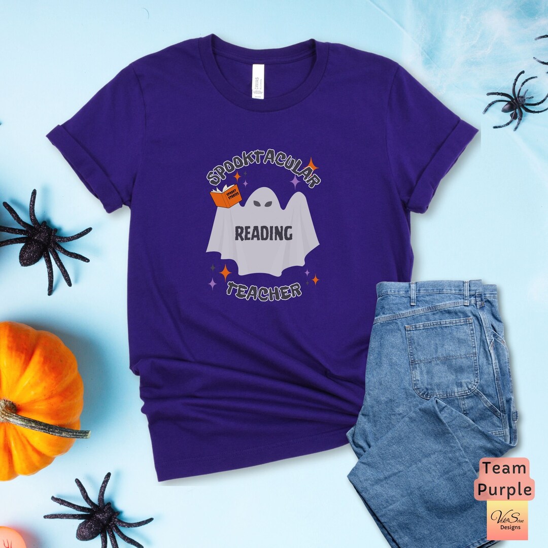 Spooktacular Reading Teacher Book Lover T-shirt, Halloween English ...