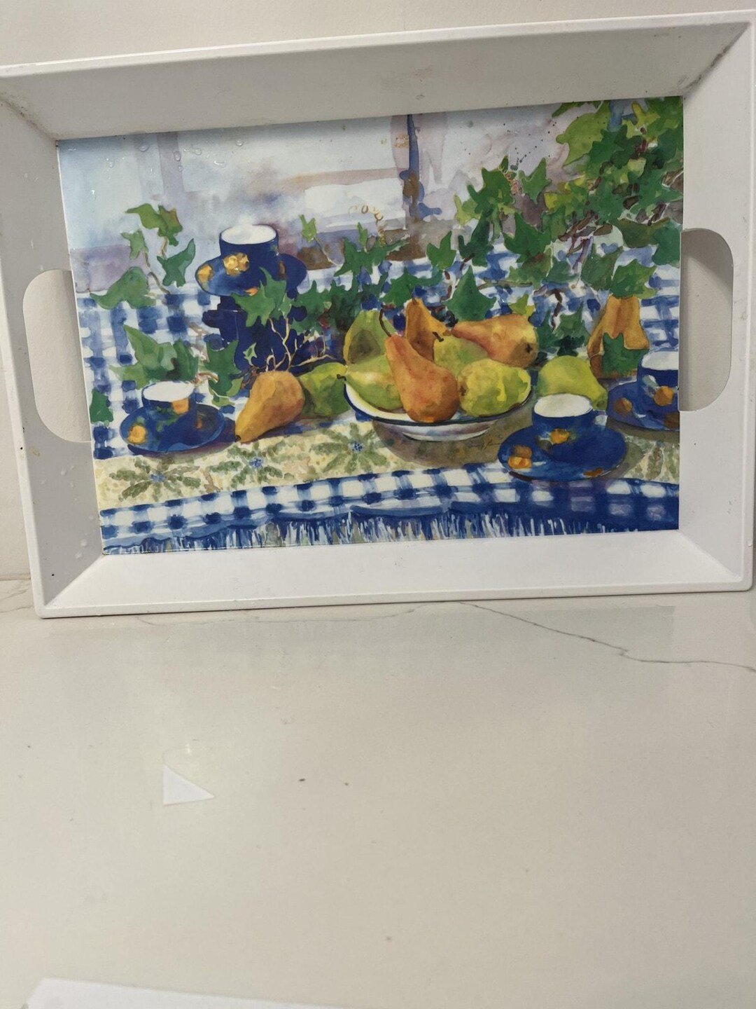 Melamine Serving Tray Italy W Handles R2S Italian Tabletop Scene 16.25 ...