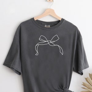 Bow Shirt for Women Bow T Shirt With Ribbon Coquette Shirt Trendy Girly ...