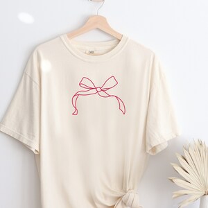 Bow Shirt for Women Bow T Shirt With Ribbon Coquette Shirt Trendy Girly ...
