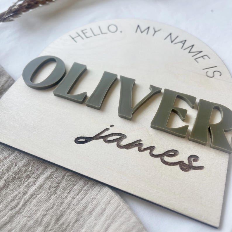 Baby Boy Name Announcement Sign Baby Keepsake Gift Baby Name Hospital ...
