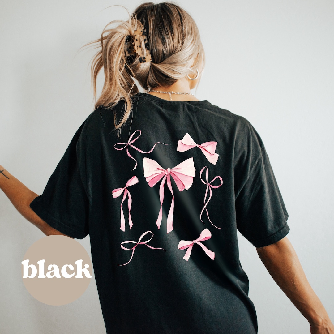 Ribbon Shirt for Girl Bow T Shirt Trendy Tees Shirt for Women Pink T ...