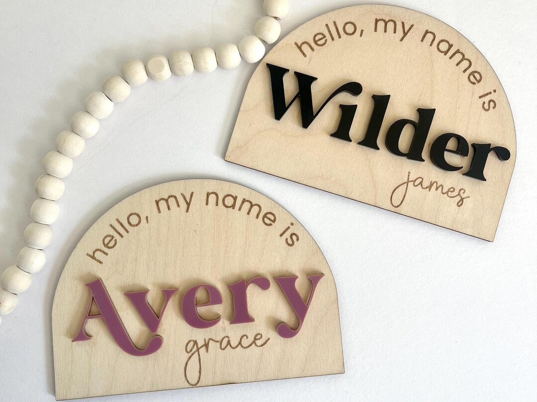 Baby Name Sign for Baby Announcement Sign for Nursery Personalized Boy ...