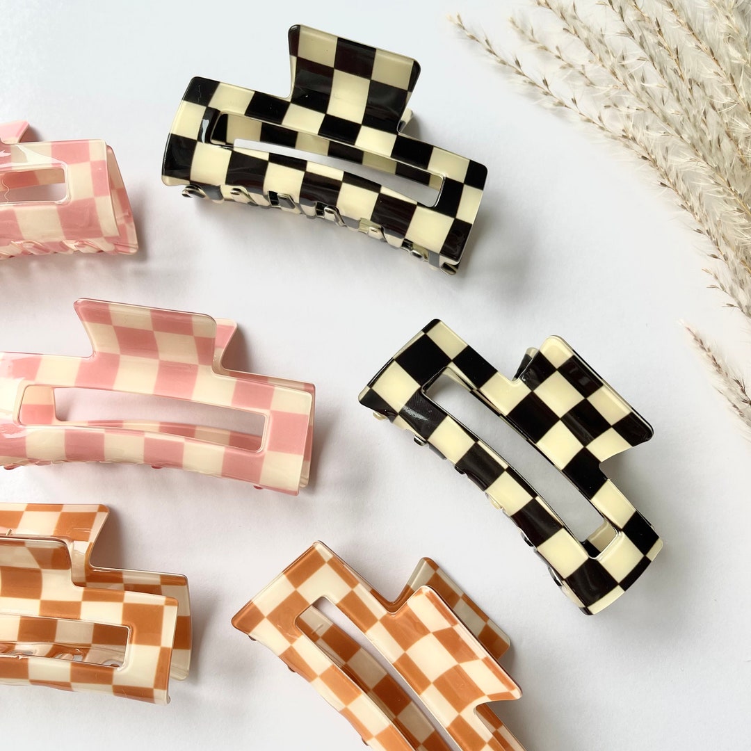 Checkered Hair Clip for Women Clip for Hair Claw Clip for Girl Hair ...