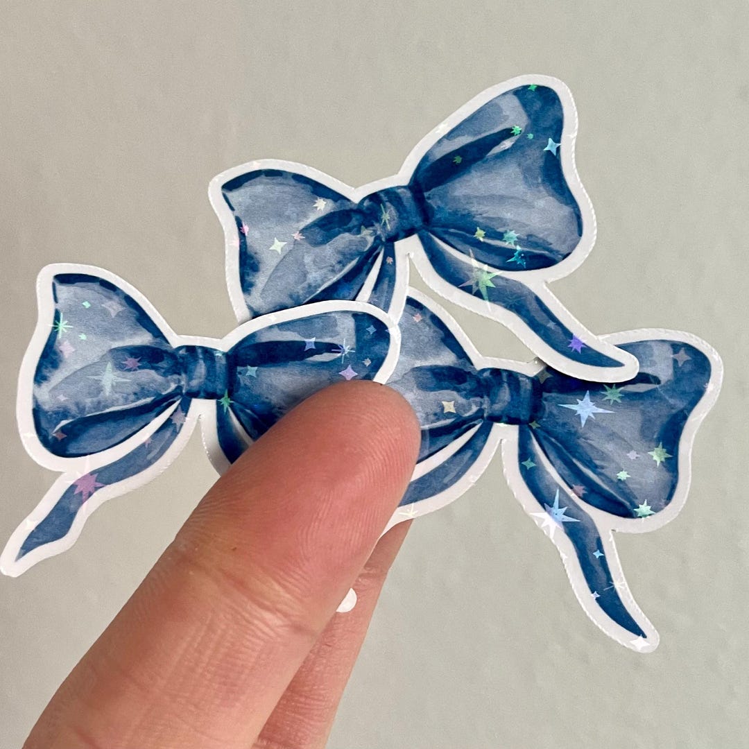 Blue Bow Sticker Bow Decal Blue Sticker for Kindle Bow Decal Laptop ...