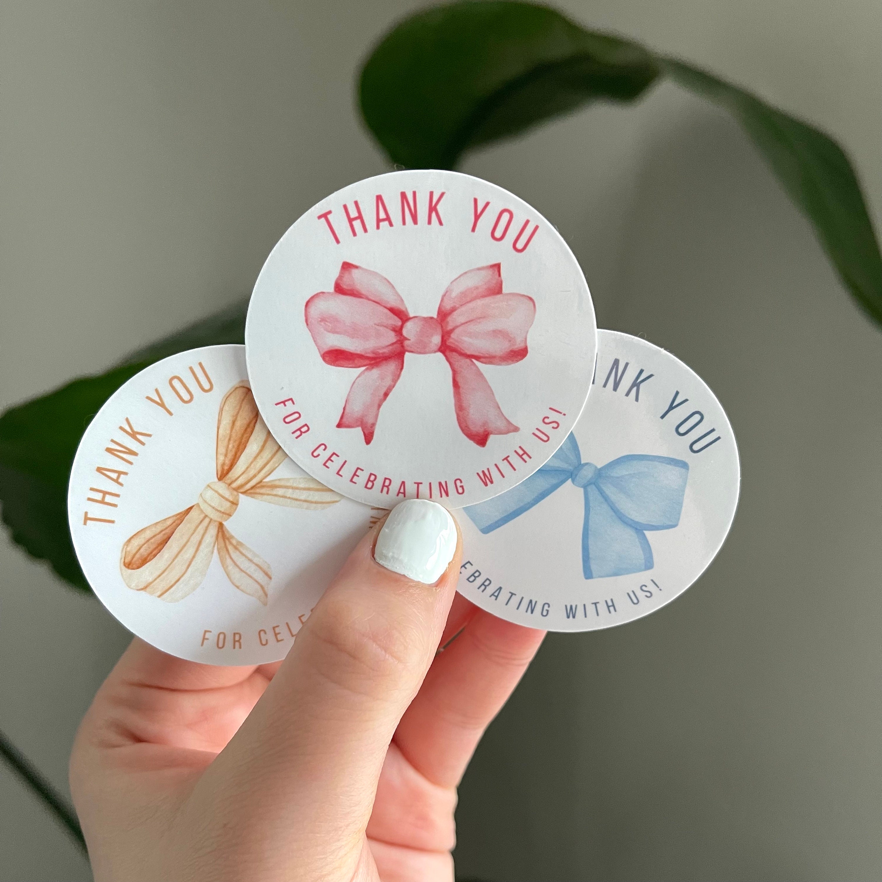 Envelope Bows Stickers Custom Party Favor for Baby Shower Favor Thank ...