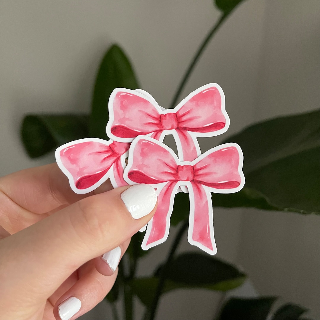 Pink Bow Stickers for iPhone Stickers for Kindle Case Decal Waterproof ...