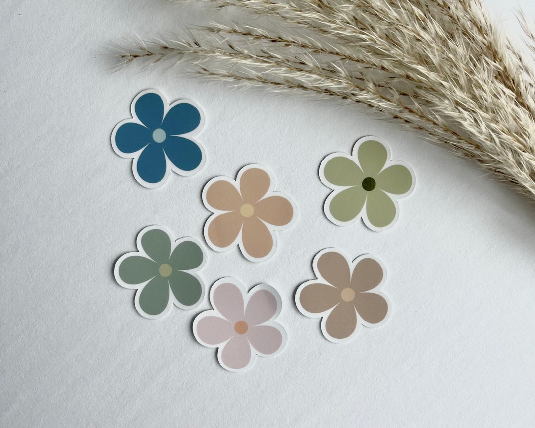 Daisy Stickers 6pk of Stickers Pastel Flowers Decal Mini Stickers for ...