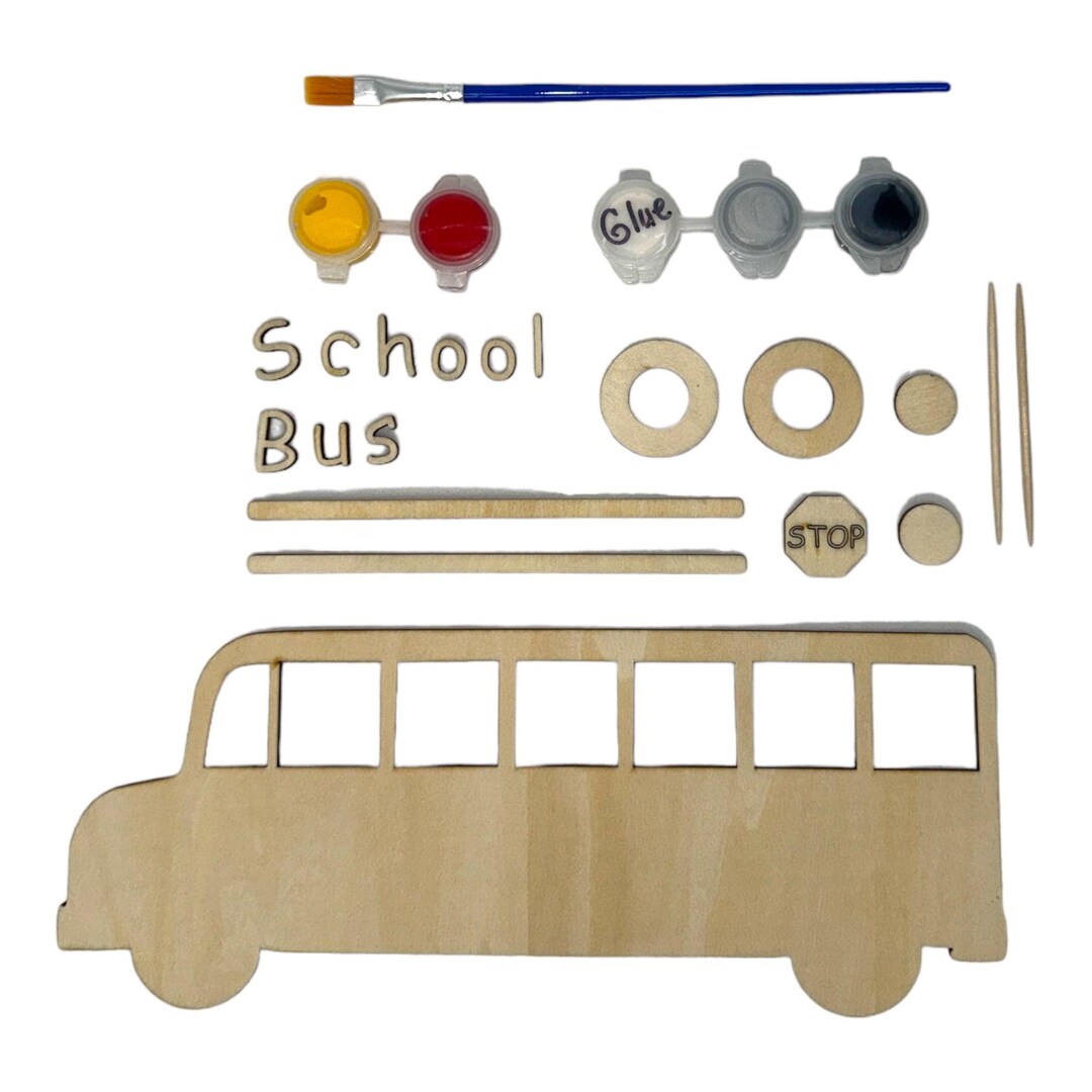 Wooden School Bus Craft Kit - Etsy