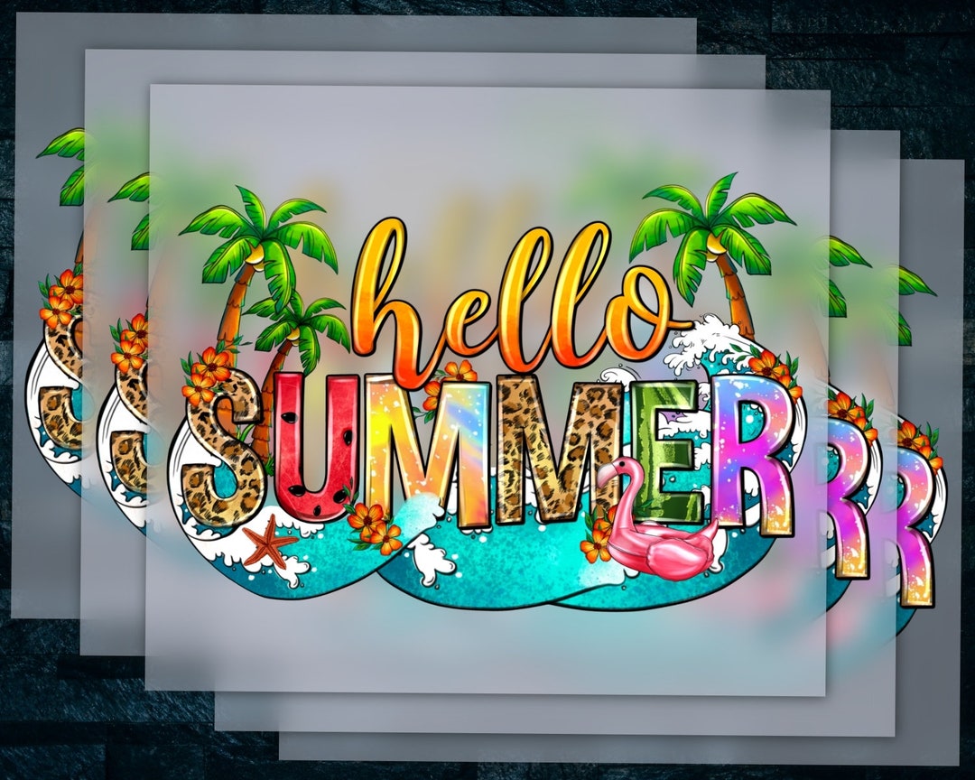 Summer Beach Heat Transfer Design, Ready to Press, DTF Ideal for Craft ...
