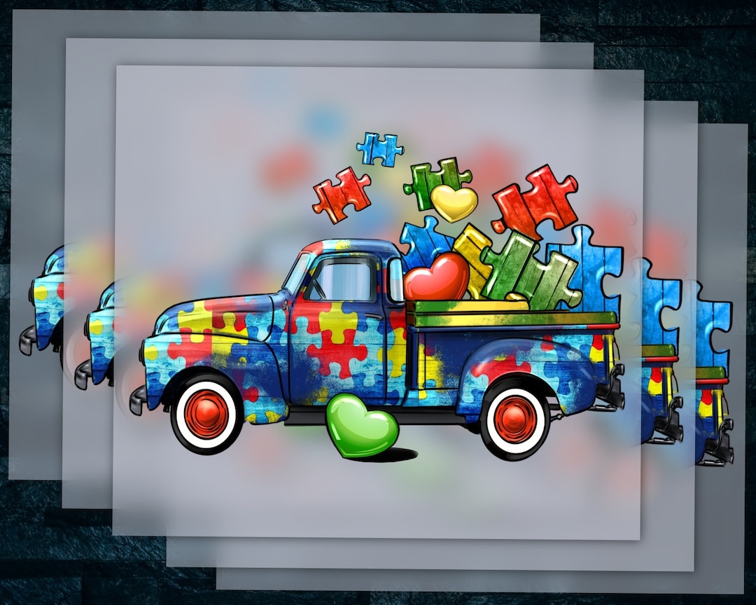 Autism Awareness Truck Design Ready to Press, Heat Transfer, Autism ...