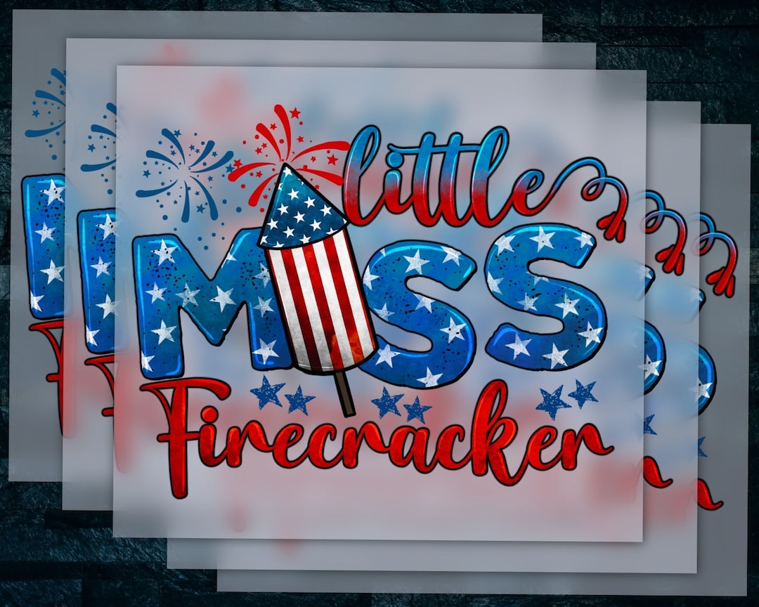 Little Miss Firecracker 4th of July Design, USA Flag Miss America ...