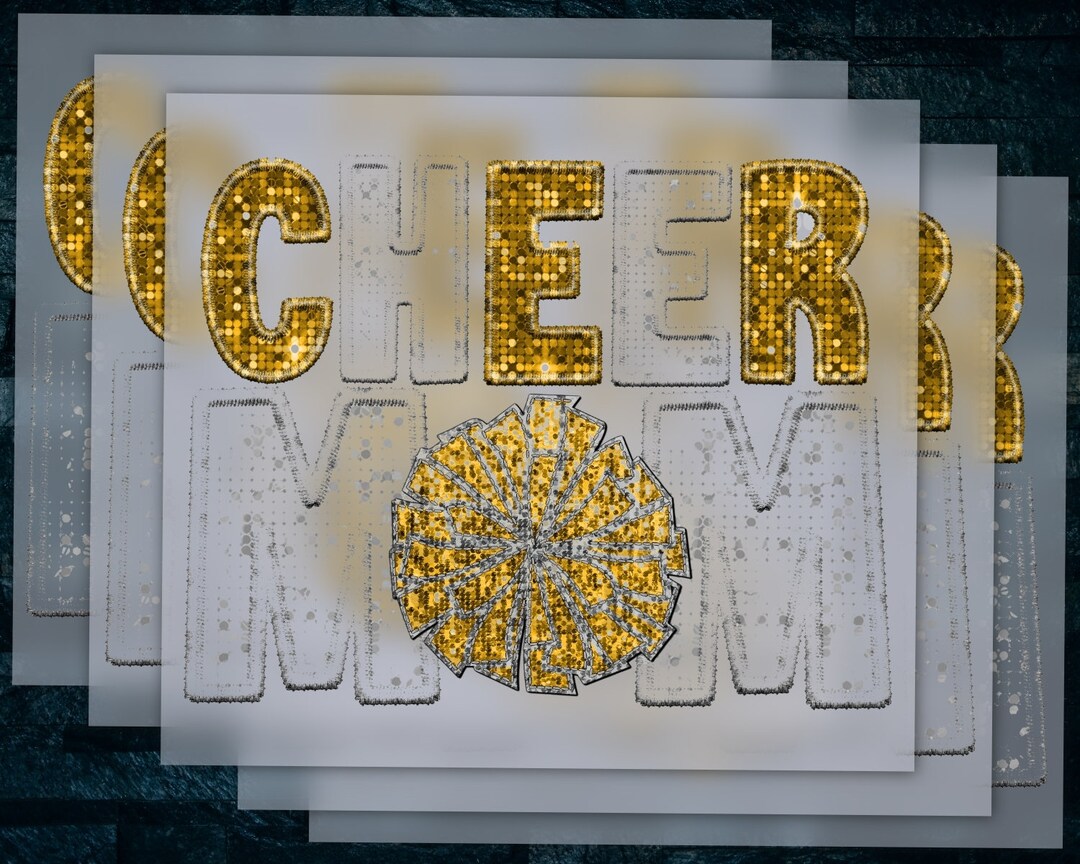 Cheer Mom Faux Glitter Heat Transfer Design, Ready to Press ...