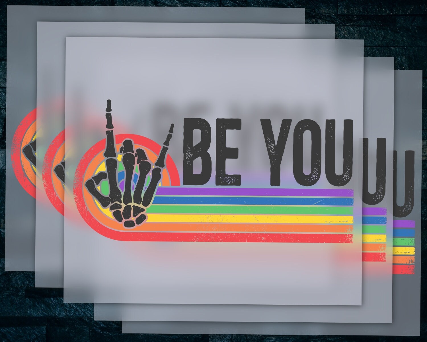 Rainbow Skeleton Gay Pride Design, Retro Queer Art, Vintage Heat ...