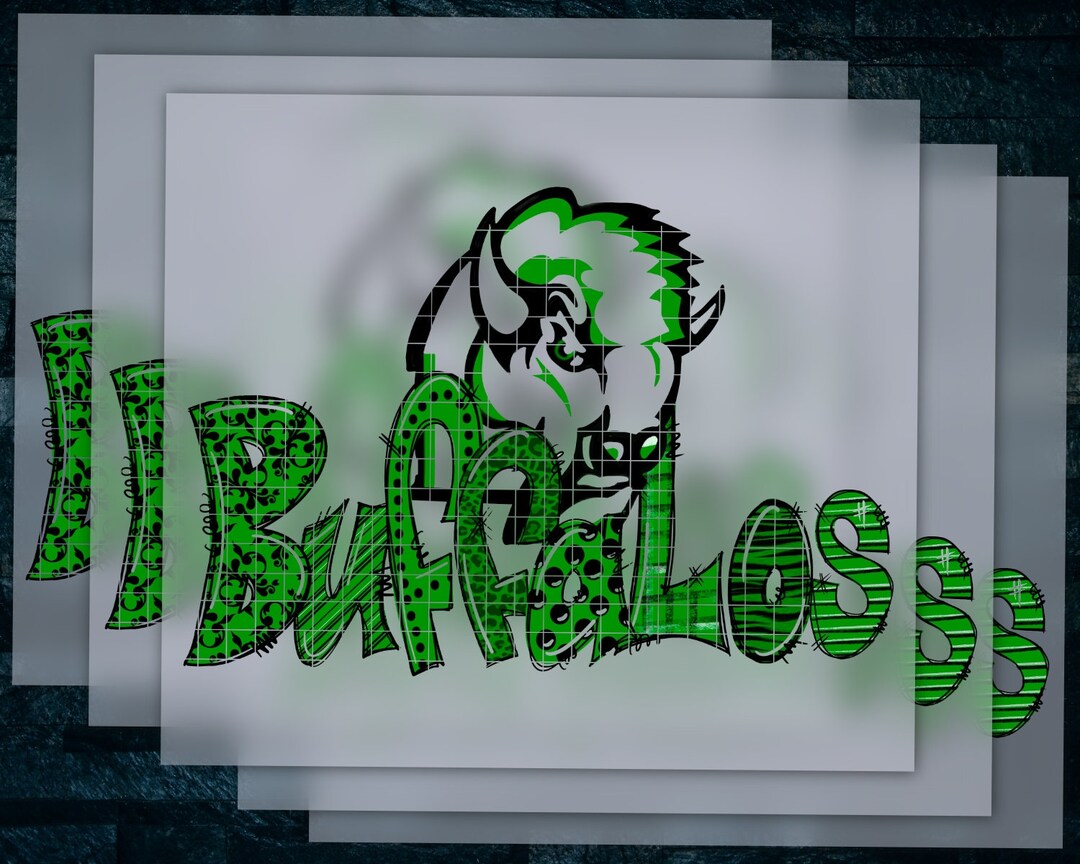 Hand Sketched Buffalo Letters With Eagle Design for Heat Press and DTF ...