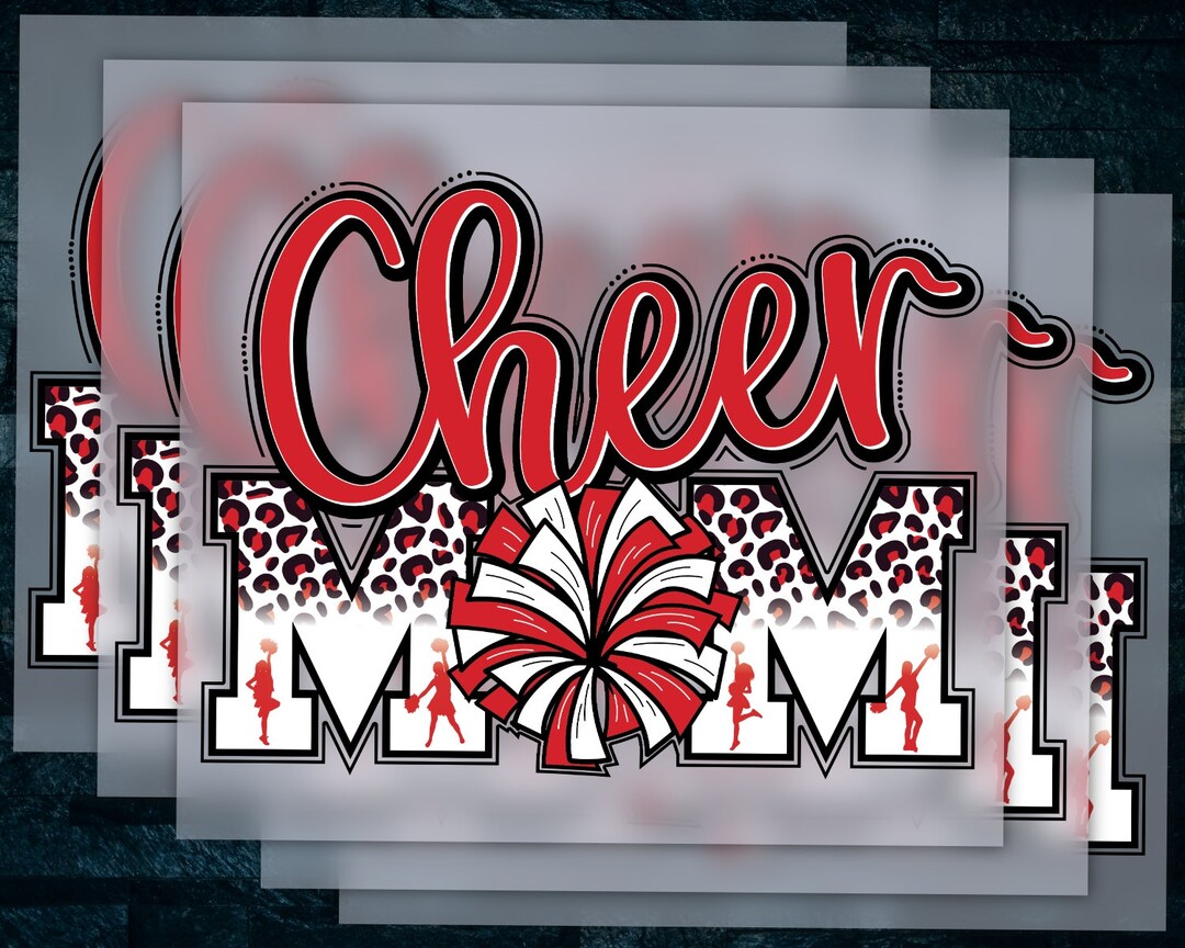 Cheer Mom Red Leopard Design Heat Transfer Ready, DTF Ideal for ...