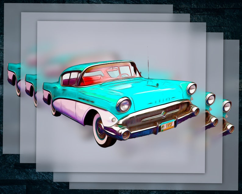 Classic Retro Car DTF, Western Car Illustration, Ready to Press Heat ...