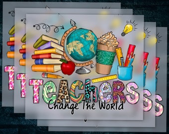 Teacher's Day Heat Transfer Design, Teacher Pen and Apple Love, Crayons ...