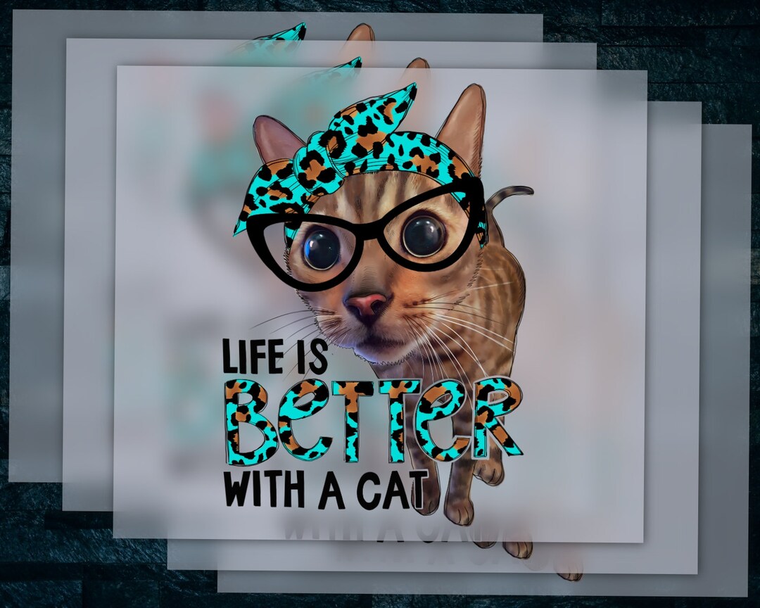 Hand-drawn DTF Red Polka Dot Cat Design, Funny Cat With Bandana, DTF ...