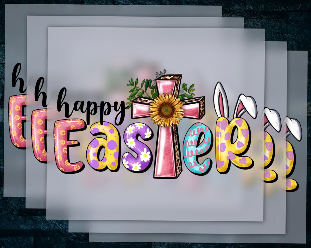 Easter Cross DTF Design, Happy Easter DTF, Day Celebration With Jesus ...