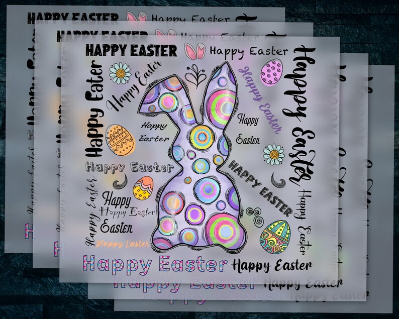 Easter Bunny DTF Design, Rabbit Typography, Heat Transfer Ready to ...