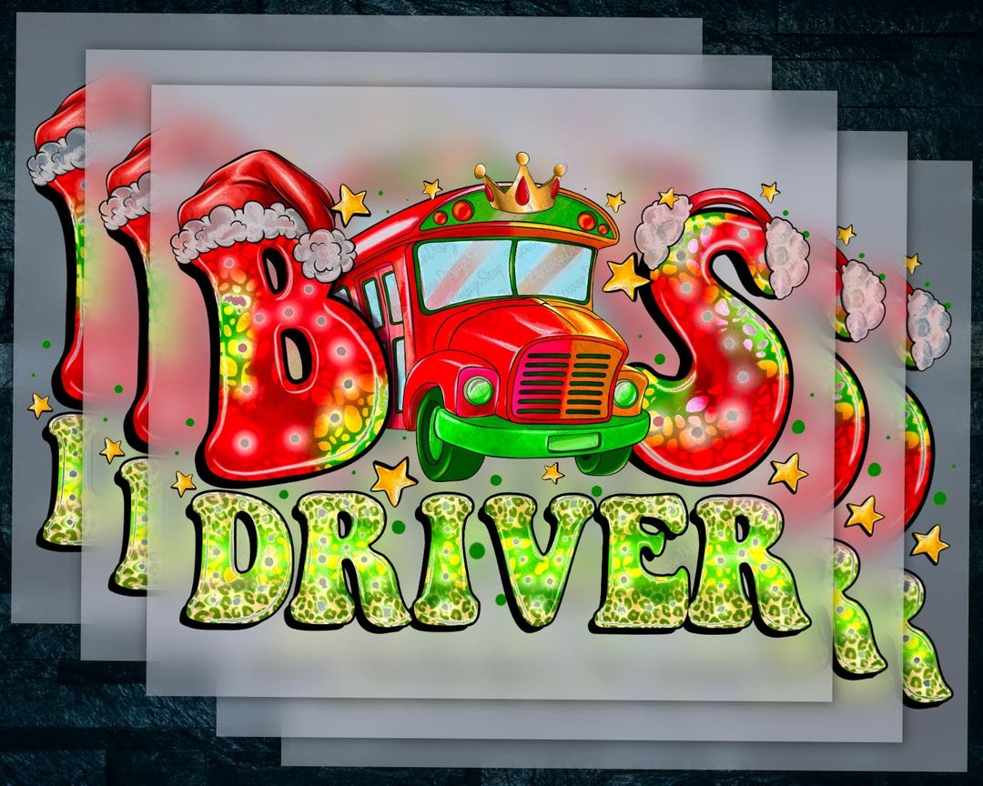 Merry Christmas School Bus Graphic: Bus Driver Holiday Design, Ready to ...