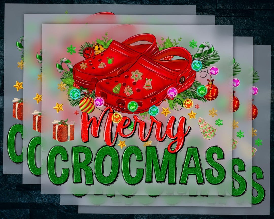 Merry Crocmas Christmas Design for Nurse Slippers Heat Transfer and DTF ...