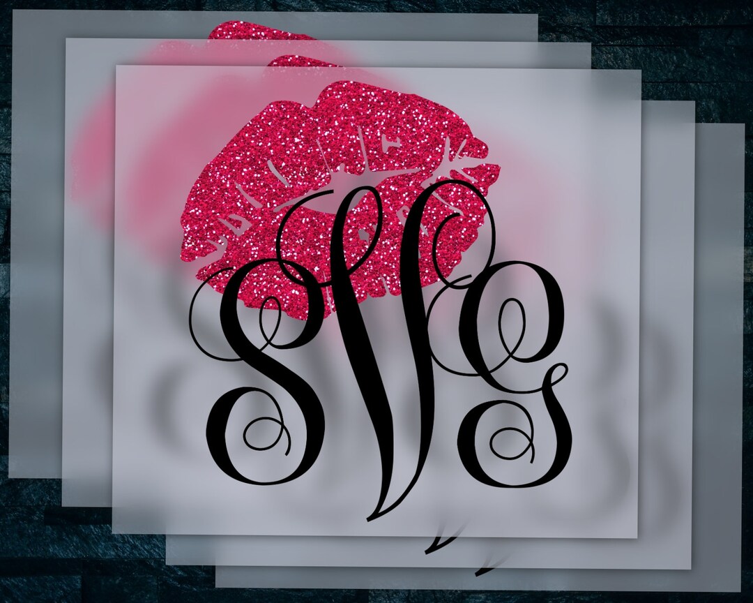 DTF Lips Transfer, Kiss Decal, Monogram Heat Press, Preppy and Funny ...