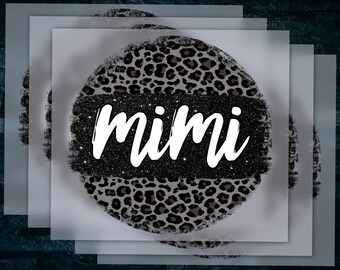 Black Leopard Mimi Circle Design, Ready to Press Heat Transfer, DTF ...