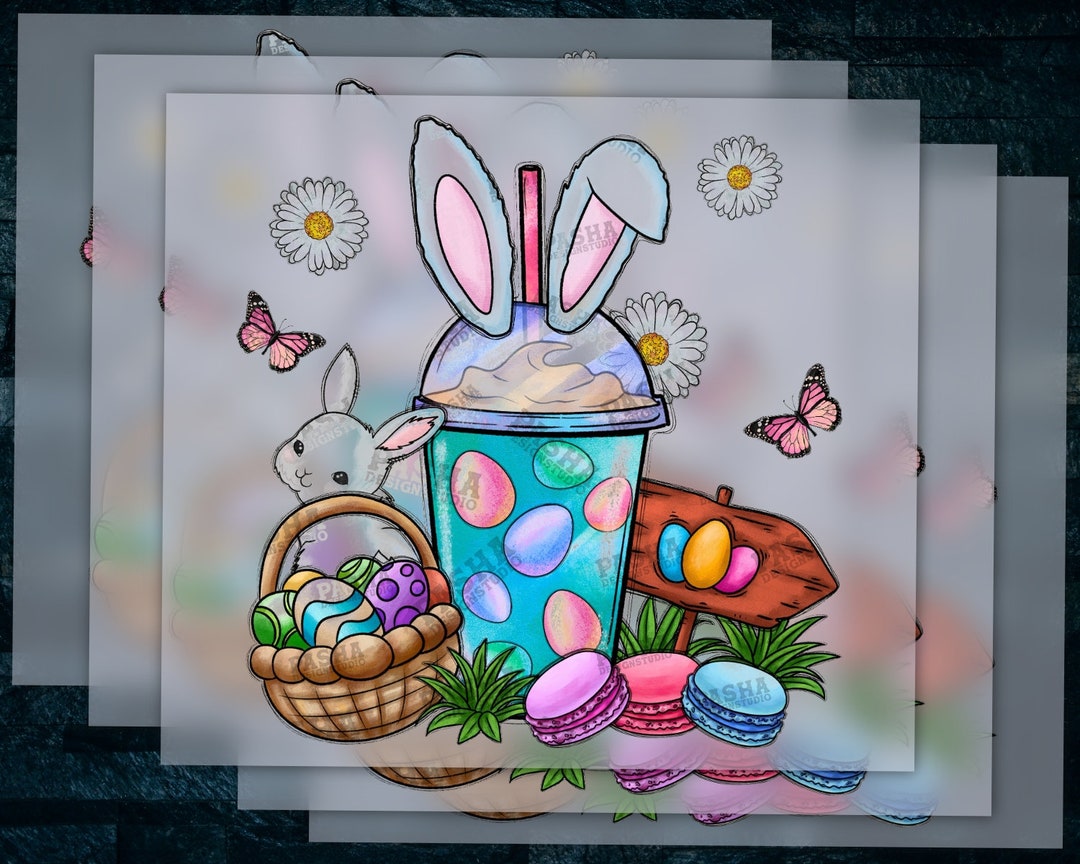 Easter DTF Coffee Design, Heat Transfer Ready, Easter Bunny Design ...