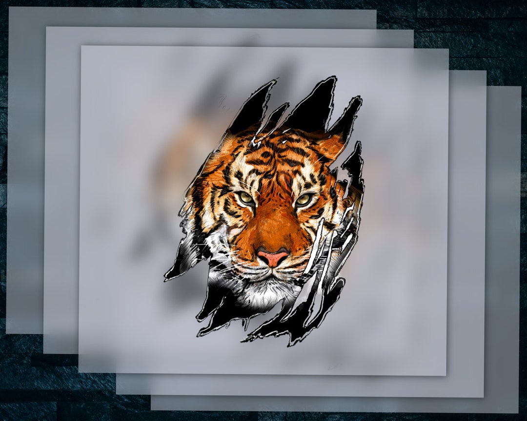 Tiger Face Portrait, Wild Animal Design, Ready-to-press Heat Transfer ...