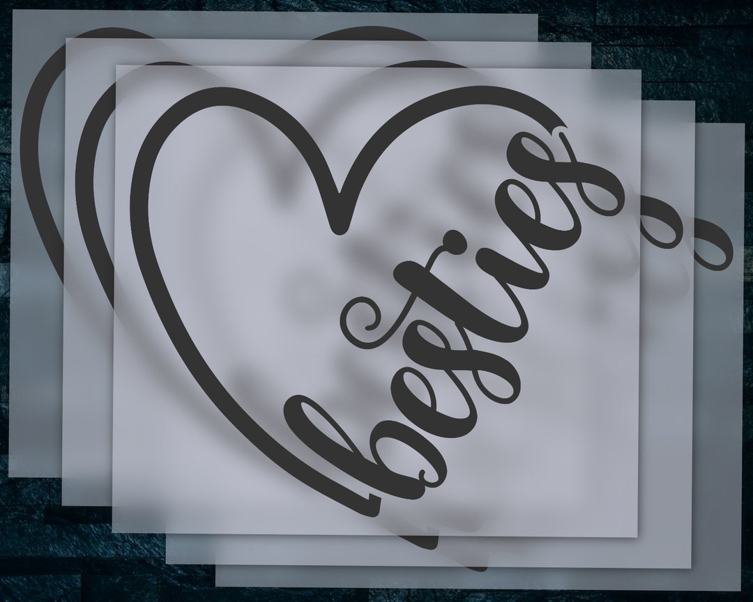 DTF Transfer Besties Heart Design, Ready to Press, Commercial Use, Best ...