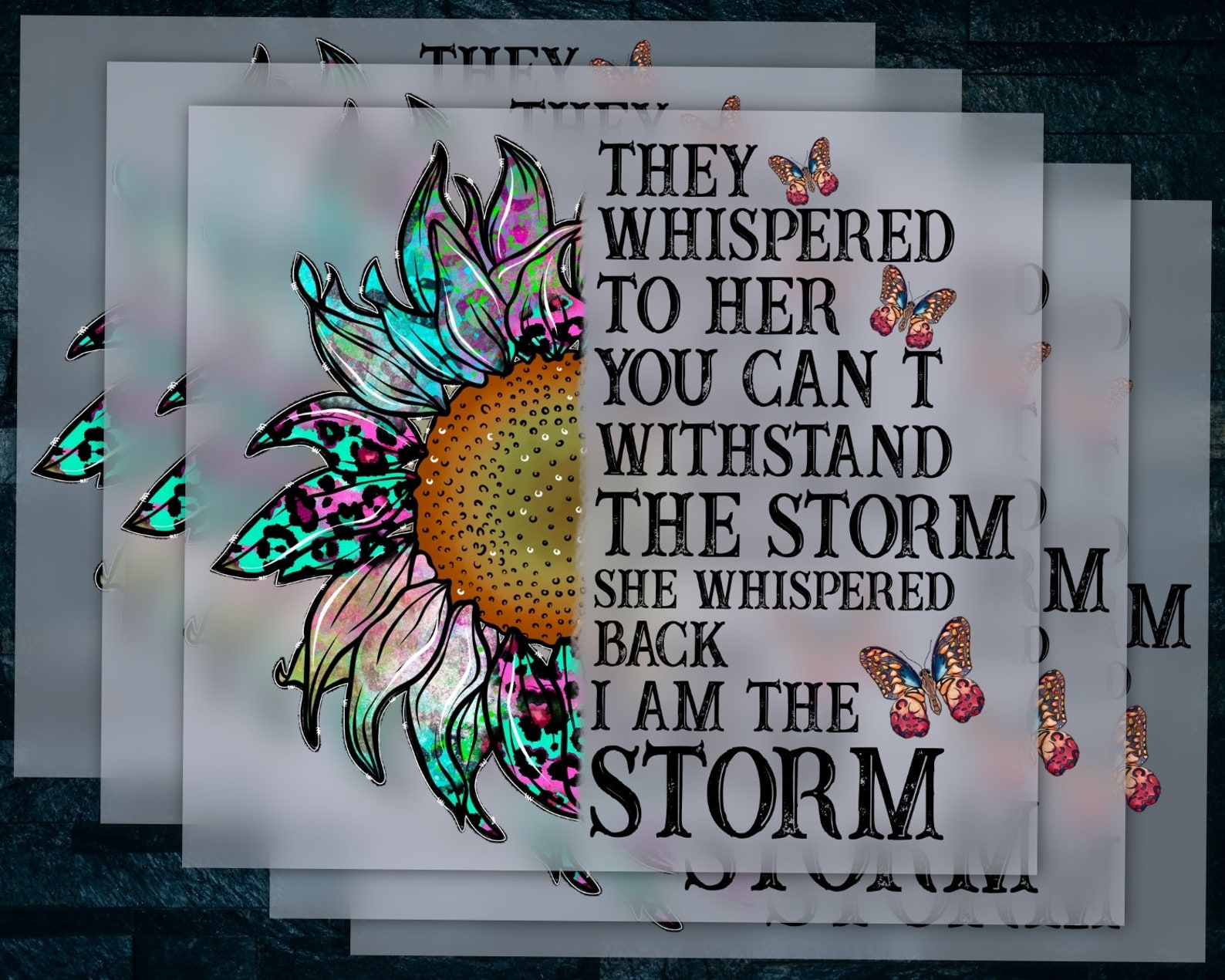 Sunflower Waterslide DTF Print Ready to Press, Heat Transfer Design ...