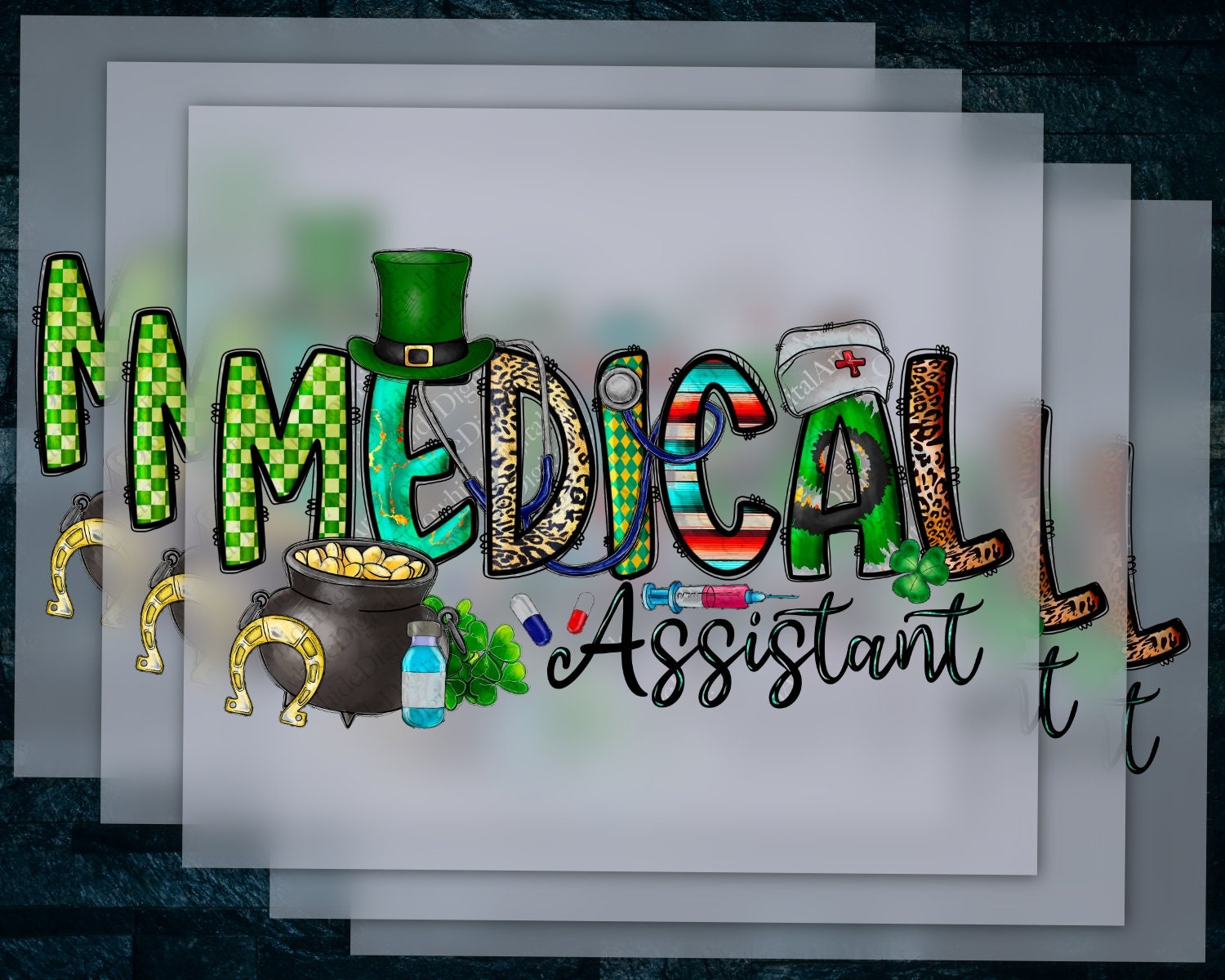 St. Patrick's Day Medical Assistant Design, Lucky Nurse Theme, Western ...
