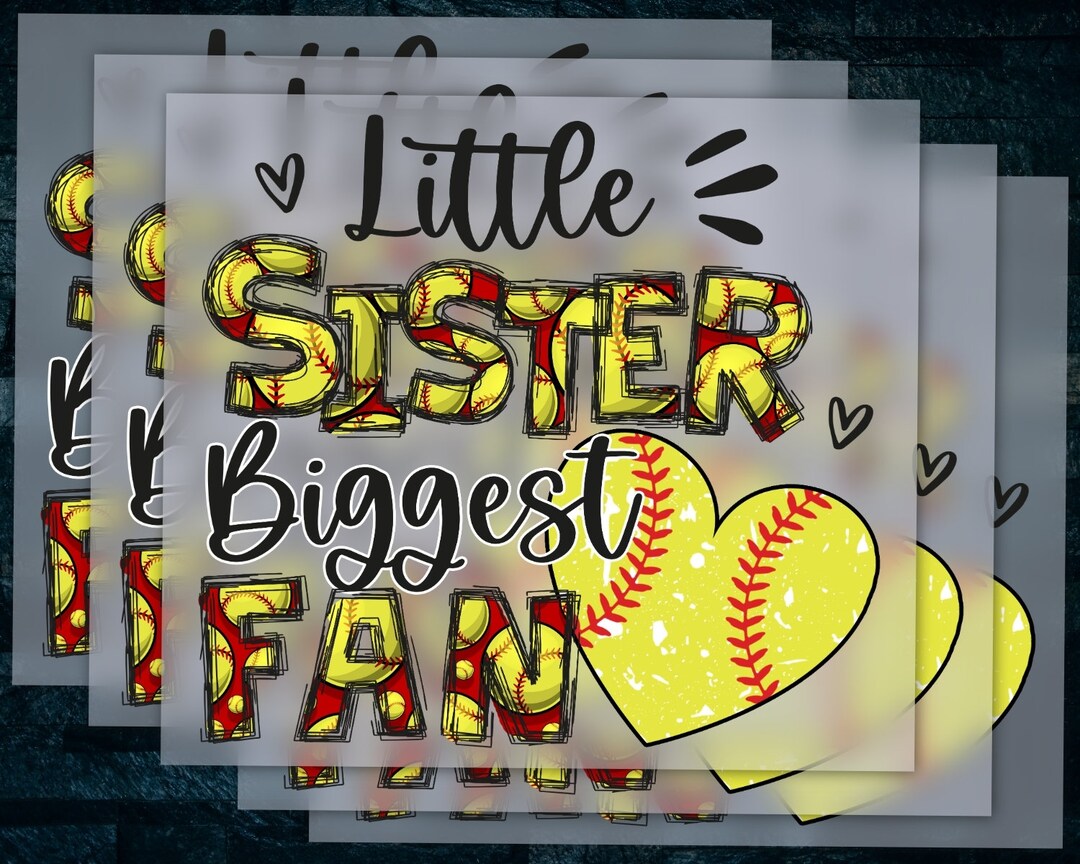 Softball Sister With Distress Effect, Heat-ready DTF Press Design ...