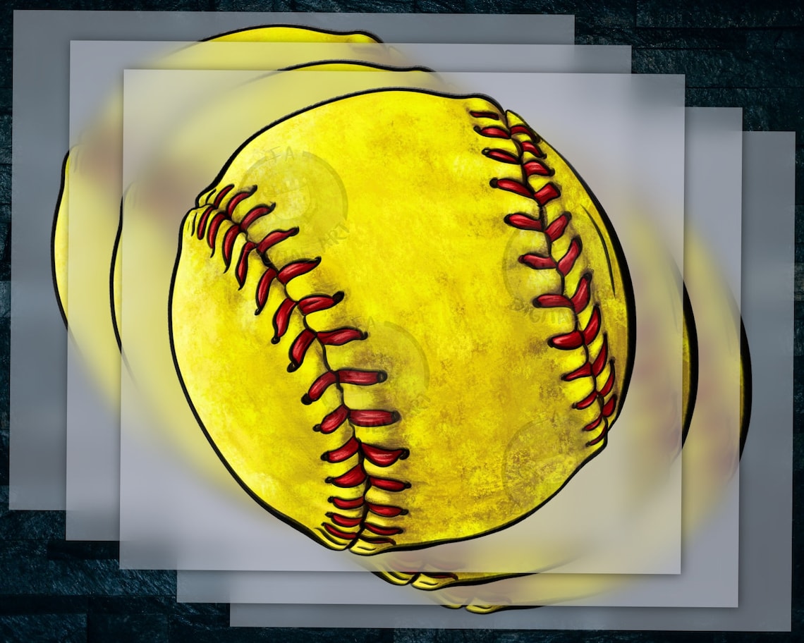 Hand-drawn Softball Design for Heat Transfer, Ready to Press, DTF ...